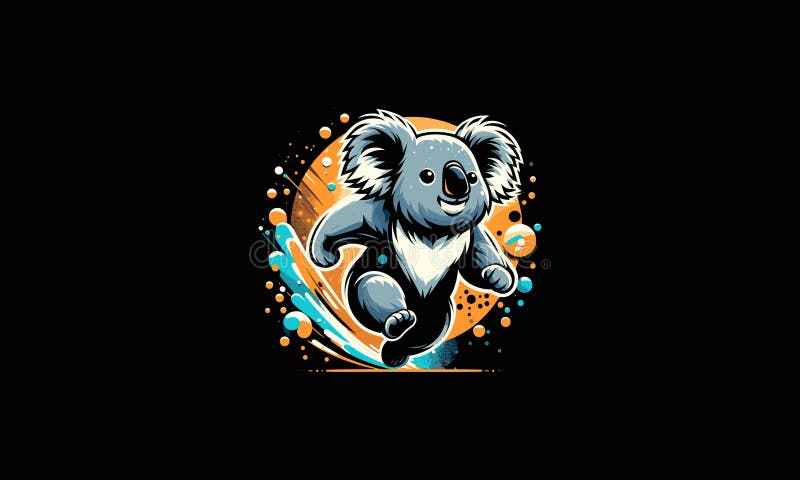 Koala Running Splash Background Vector Flat Design Stock Vector ...