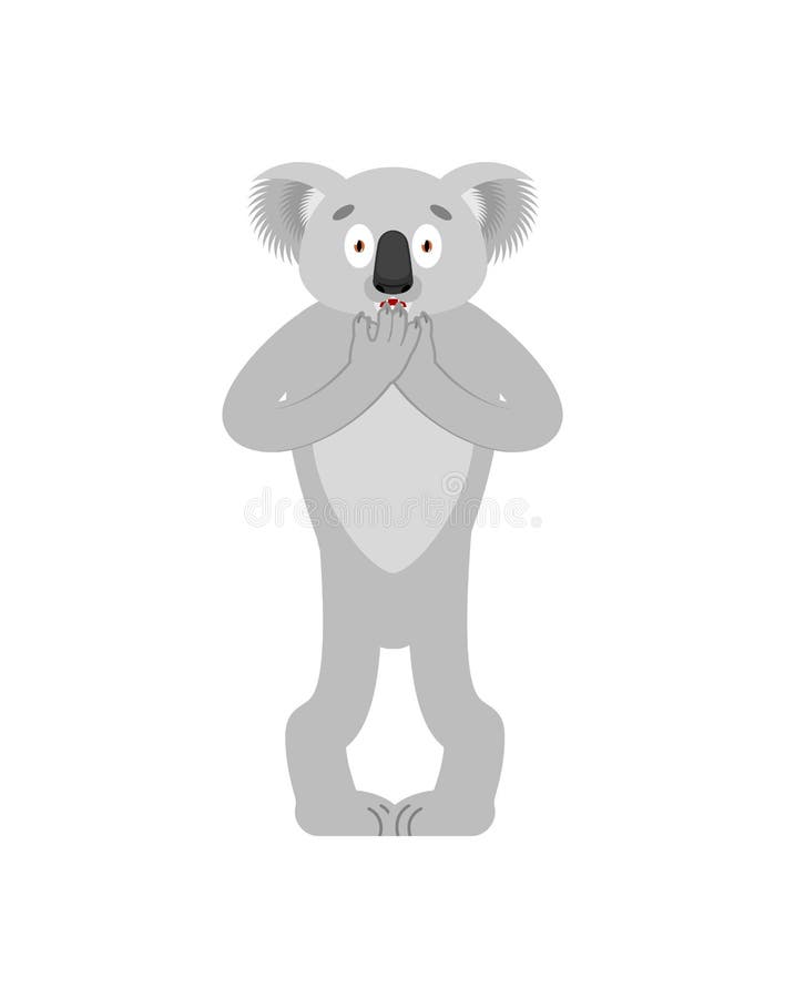 Koala Scared. Koala Bear Frightened. Beast Afraid Stock Vector ...
