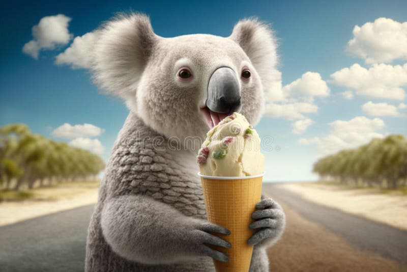 Koala is a Scoop of Ice Cream in Summer AI Generated Content Stock ...