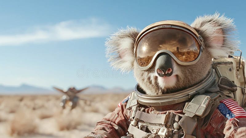 Koala in Space Suit Explores Desert Landscape, Showcasing Adventure and ...