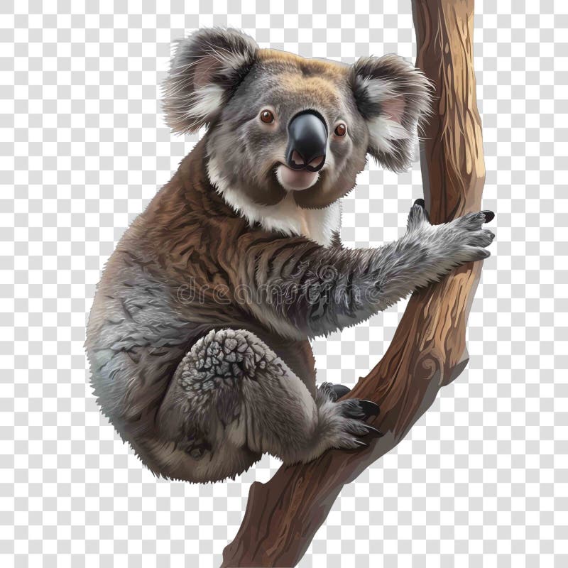 Koala Transparent Background Realistic Element Stock Illustration ...