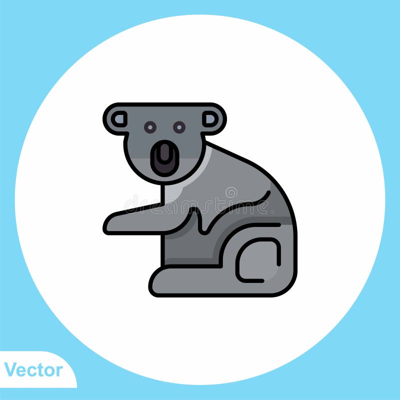 Koala Vector Icon Sign Symbol Stock Vector - Illustration of gray ...