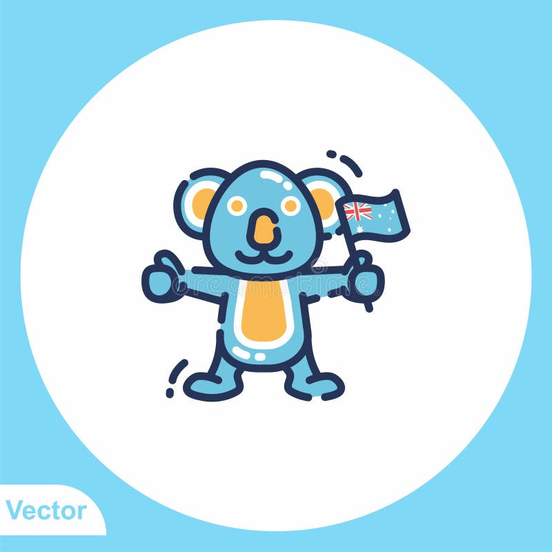 Koala Vector Icon Sign Symbol Stock Illustration - Illustration of ...