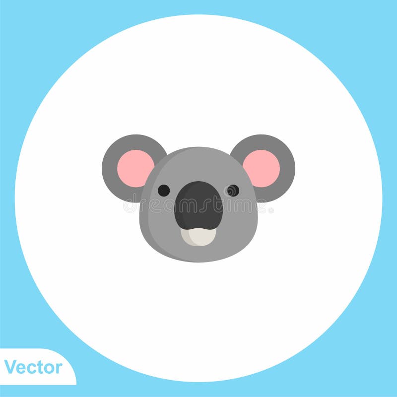 Koala Vector Icon Sign Symbol Stock Illustration - Illustration of flat ...