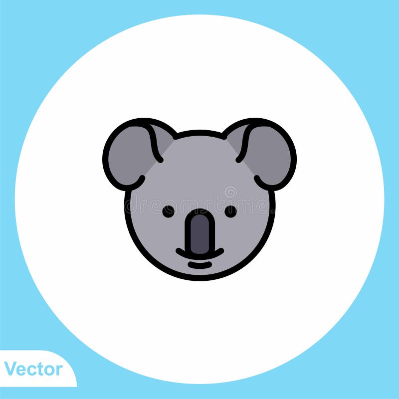 Koala Vector Icon Sign Symbol Stock Illustration - Illustration of icon ...
