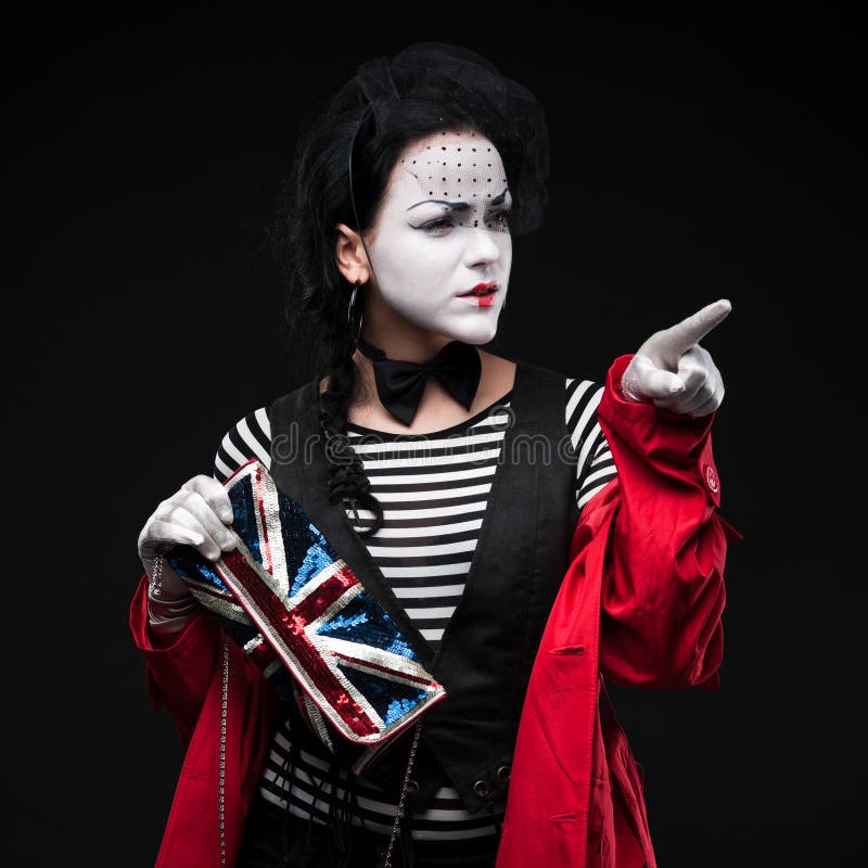 Kobieta mim obraz stock. Obraz złożonej z śmieszny, pojedynczy - 31695979