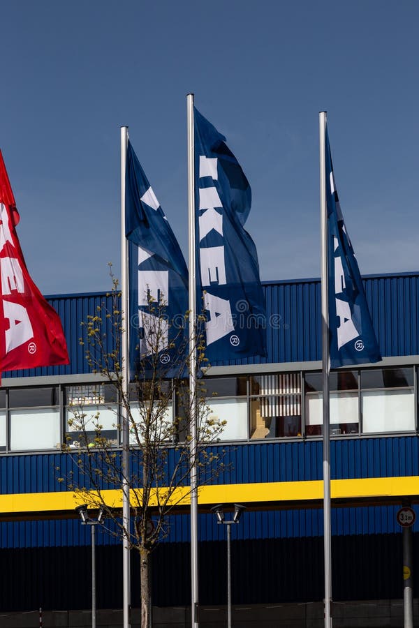 Koblenz, Germany - April 22, 2021: Flags in Blue, Red and Yellow with ...