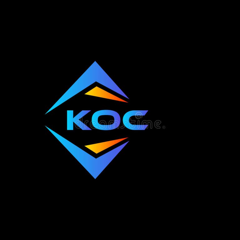 KOC Abstract Technology Logo Design on Black Background. KOC Creative ...