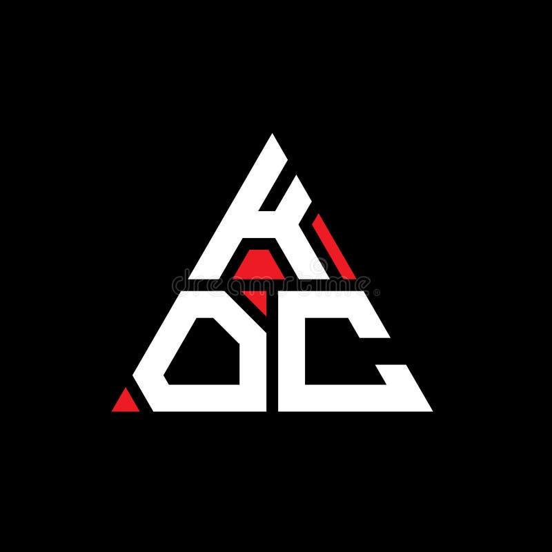 KOC Triangle Letter Logo Design with Triangle Shape. KOC Triangle Logo ...
