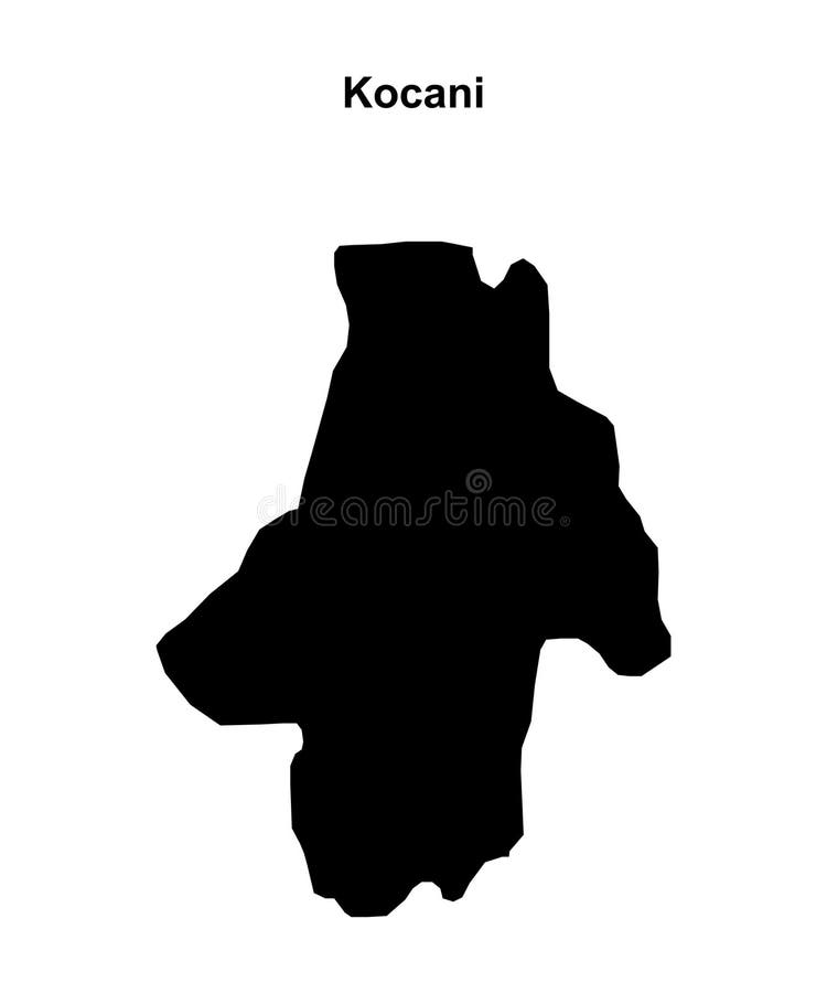 Kocani outline map stock vector. Illustration of north - 360607852
