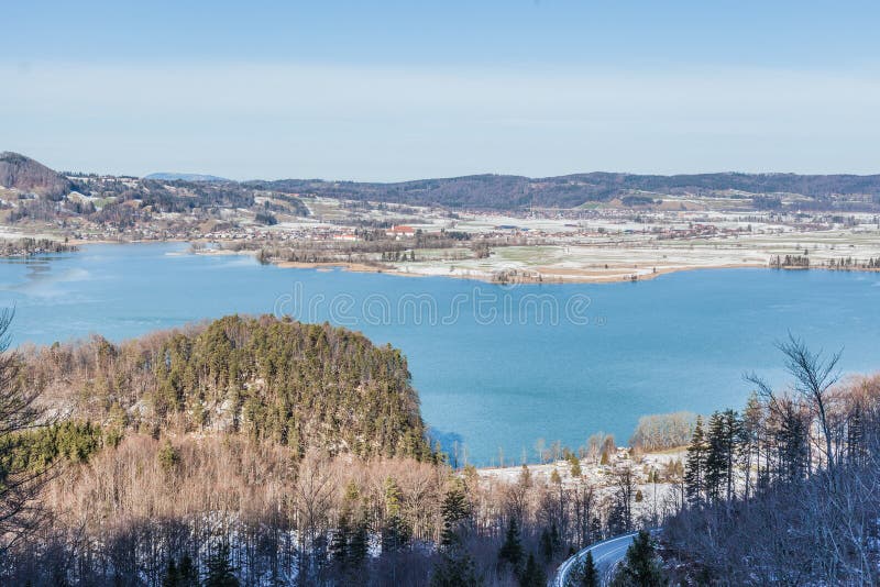 Lake Kochelsee in winter stock photo. Image of beauty - 172561340