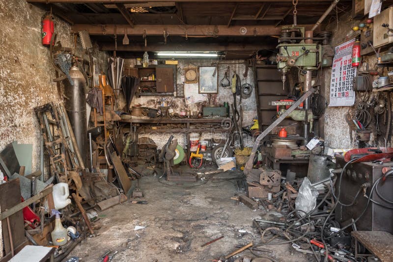 Interior of an Empty Mechanics Shop in India Editorial Photo - Image of ...