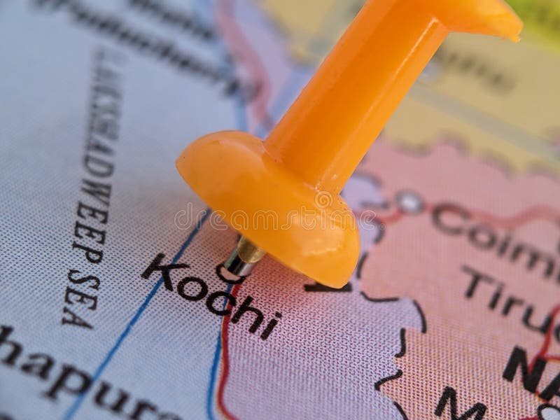 The Kochi Indian City Highlighted in the Map Stock Image - Image of ...