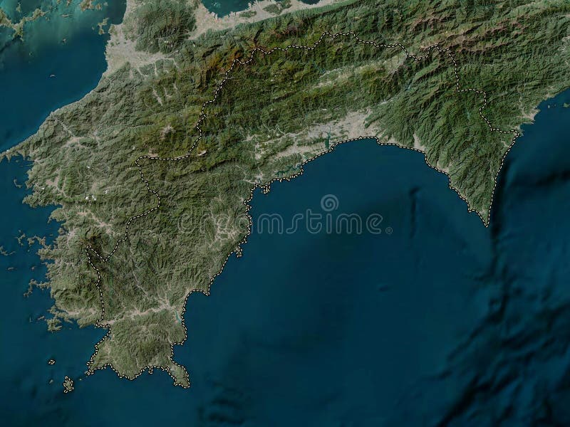 Kochi, Japan. High-res Satellite. No Legend Stock Illustration ...