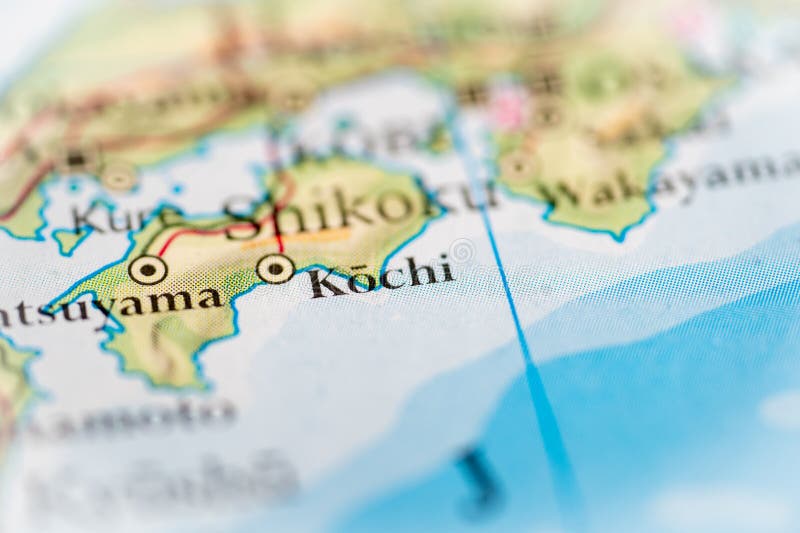 Kochi, Japan Highlighted on a World Map Stock Image - Image of ...