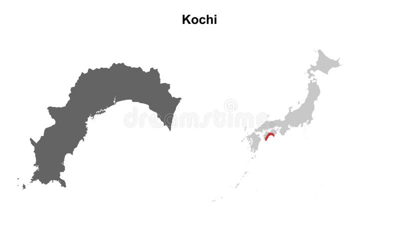 Kochi outline map stock vector. Illustration of silhouette - 378998984