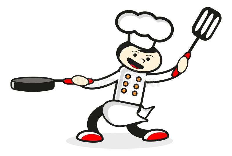 Kock vektor illustrationer. Illustration av panna, meddelande - 19843298