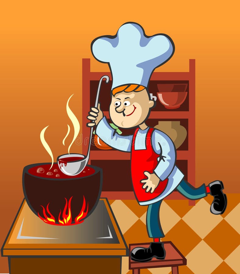 Kock vektor illustrationer. Illustration av panna, arbete - 9886178