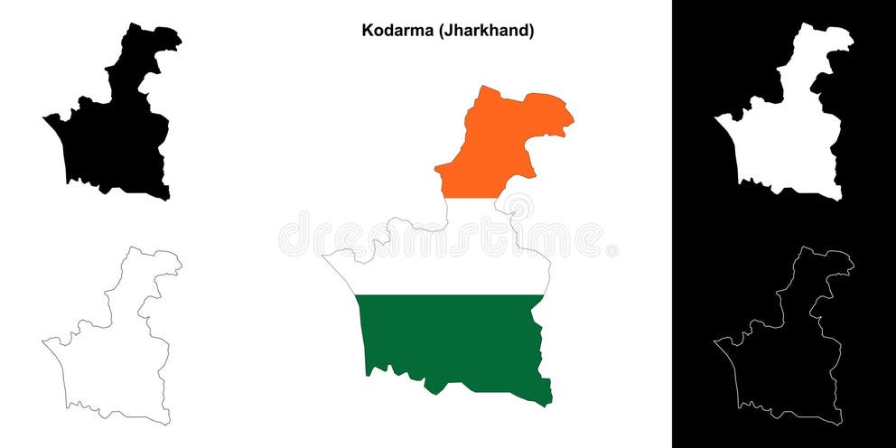 Kodarma outline map stock vector. Illustration of boundary - 368828807