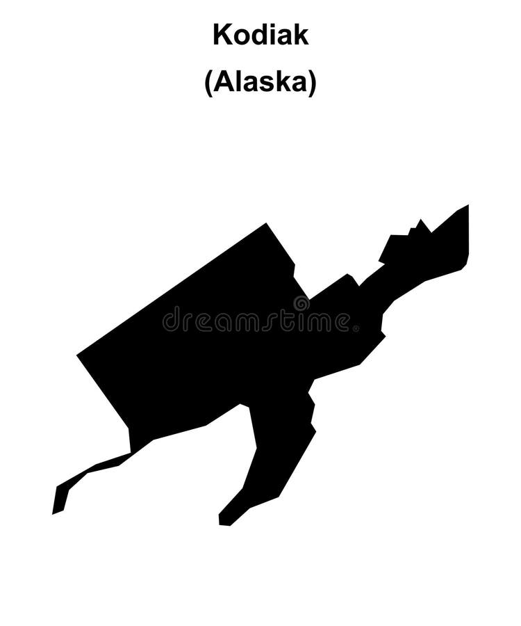 Kodiak outline map stock vector. Illustration of icon - 385899114