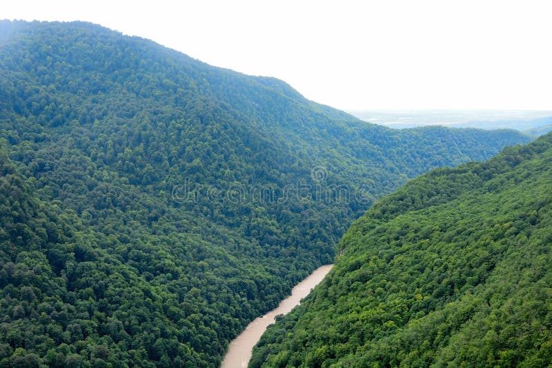 Kodor River at the Kodori Gorge, Abkhazia Stock Image - Image of green ...