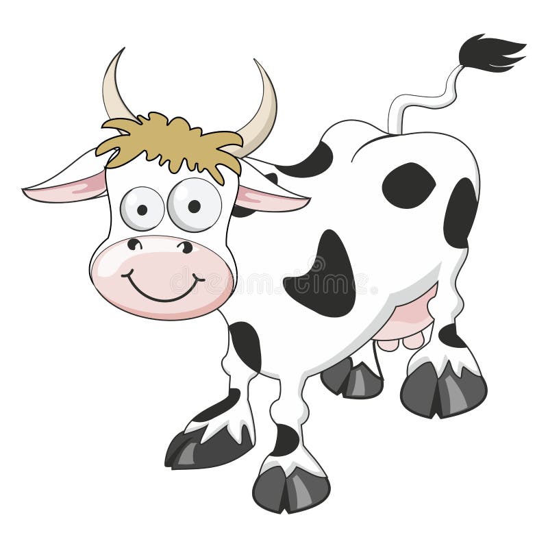 Koe vector illustratie. Illustration of boerenerf, kinderjaren - 16156175