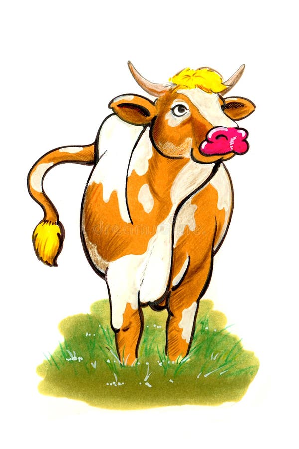 Gelukkige koe vector illustratie. Illustration of glimlach - 428279