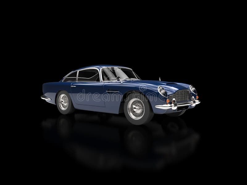 Koele Donkerblauwe Uitstekende Auto Stock Illustratie - Illustration of ...