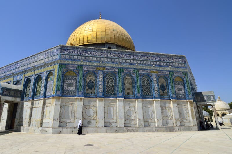 Koepel Van De Tempel Van De Rots, Jeruzalem. Stock Foto - Image of ...