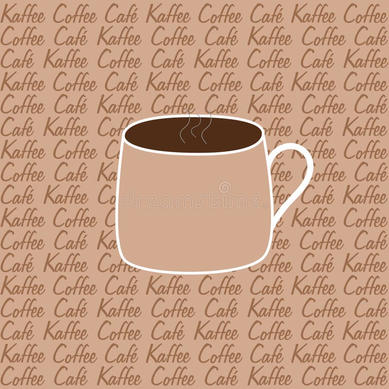 Koffie Het Van Letters Voorzien Stock Illustratie - Illustration of ...