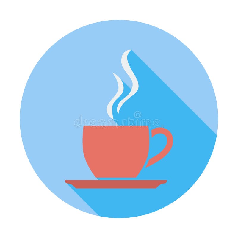 Koffie vlak enig pictogram vector illustratie. Illustration of cafeïne ...