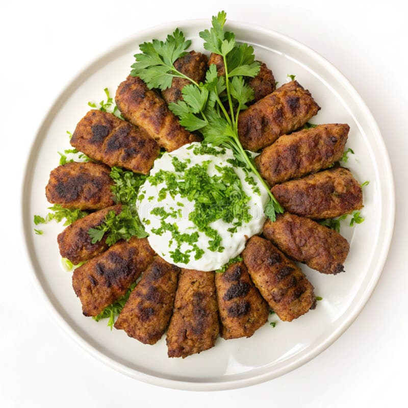 Kofta Dish Isolated on White Background Stock Illustration ...