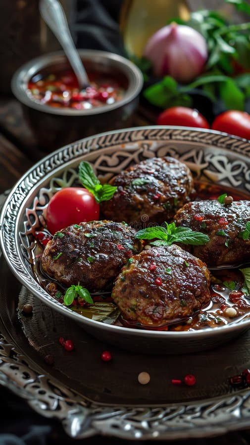 Kofta islamic arabic food stock illustration. Illustration of ...