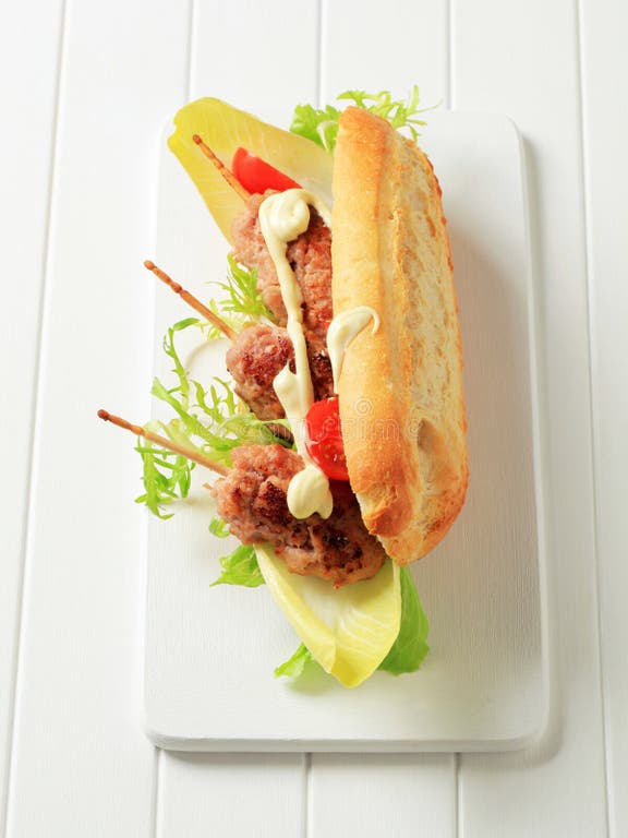 Kofta sandwich stock image. Image of kebabs, recipe, brunch - 22624093