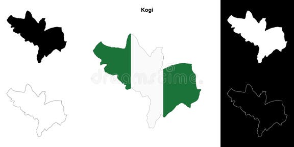 Kogi outline map stock vector. Illustration of tourism - 356522753