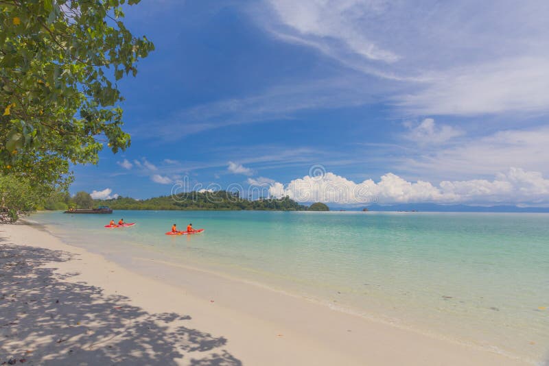 Koh Phayam Beach with Blue Sky Stock Image - Image of coast, phayam ...