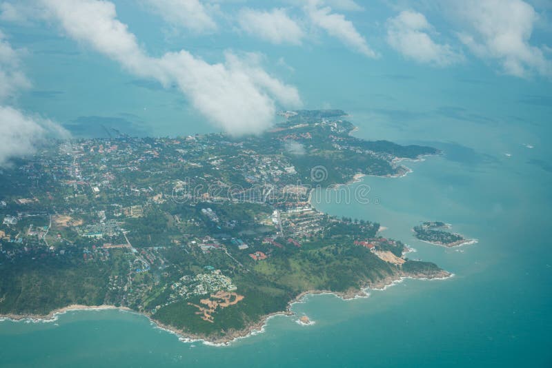 Koh samui aerial view stock photo. Image of palm, beach - 138378888