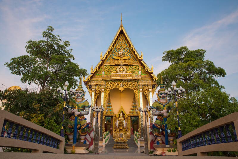 Koh Samui Temple on the Water - Thailand Stock Image - Image of laem ...