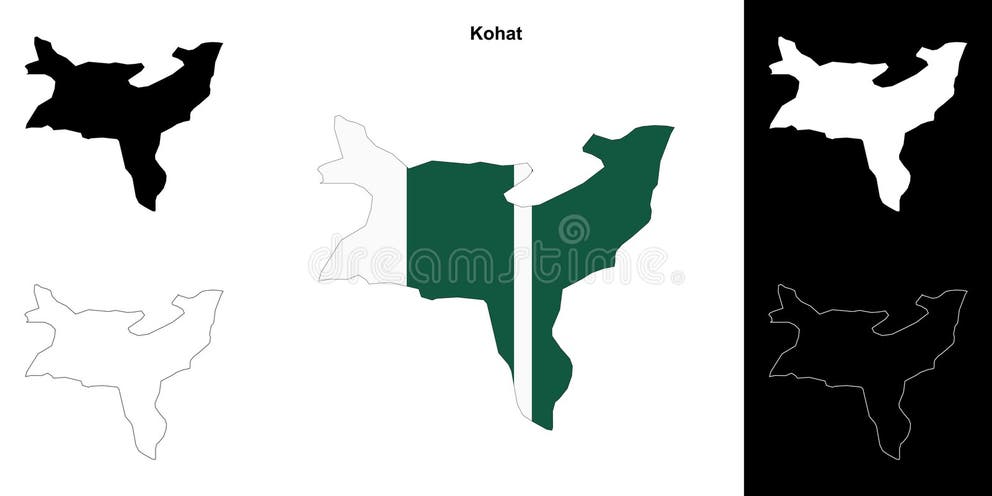 Kohat outline map stock vector. Illustration of infographic - 371578967