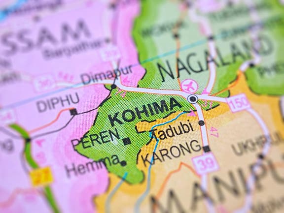 Kohima on a Map of India with Blur Effect Stock Photo - Image of ...
