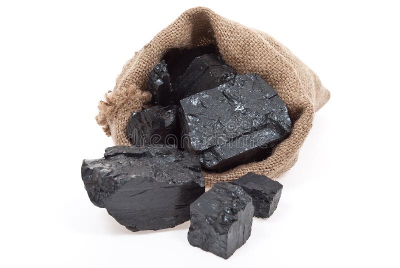 Kohle in Sack stockfoto. Bild von holzkohle, industrie - 18325288