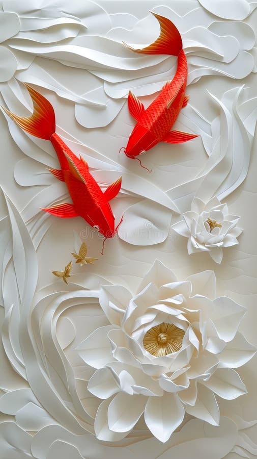 Koi Carp or Koi Fish on White Background Stock Illustration ...