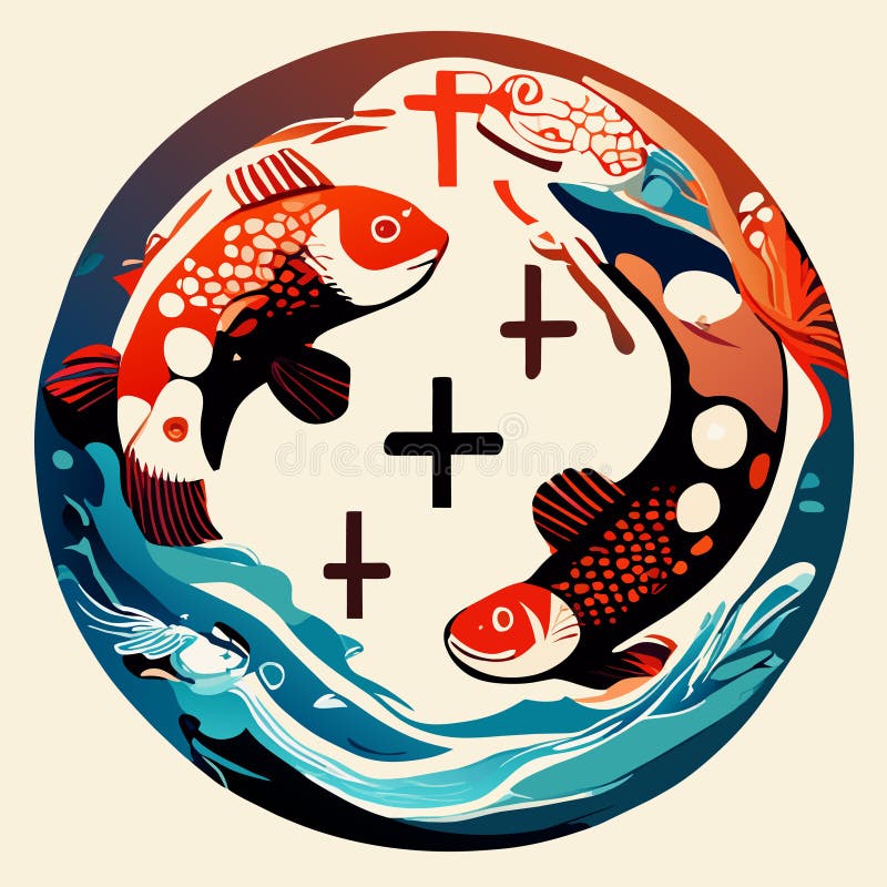 Fish Cross Circle Stock Illustrations – 361 Fish Cross Circle Stock ...