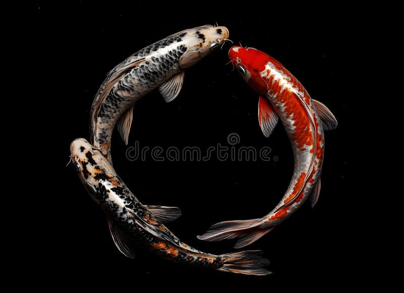 Koi Fish Circle Illustration Stock Illustration - Illustration of ...