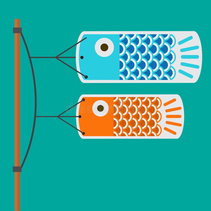 Koi fish flag. stock illustration. Illustration of cherry - 157385522