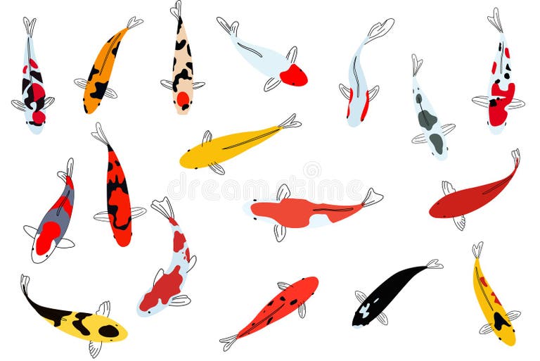 Koi Fish Icons Vector Illustration Stock Vector - Illustration of pets ...