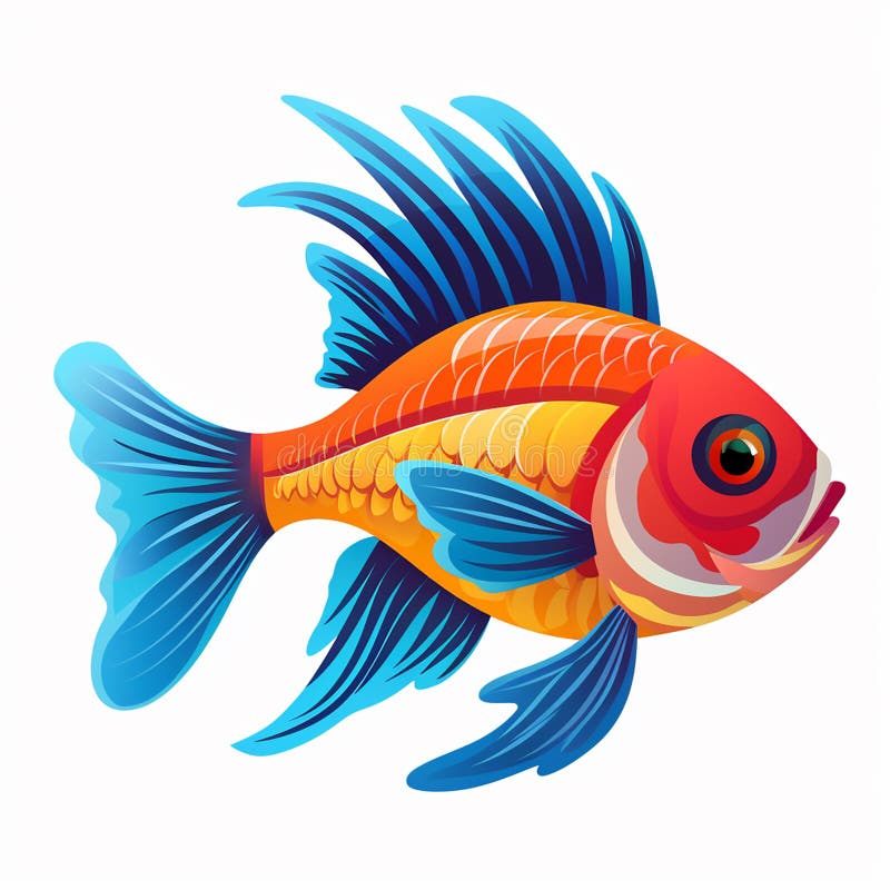 Koi Fish Illustration for Website Headers Stock Illustration ...