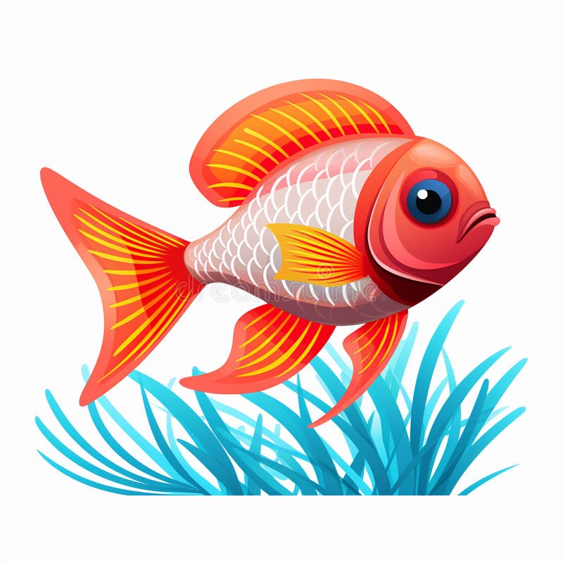 Koi Fish Illustration for Website Headers Stock Illustration ...
