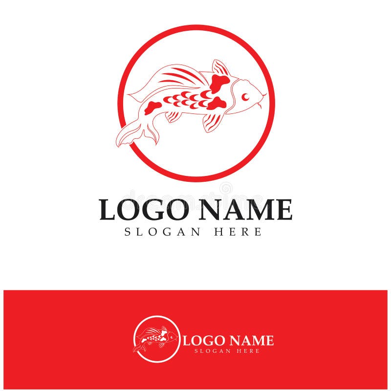 Koi Fish Logo Design Vector Template Stock Vector - Illustration of ...
