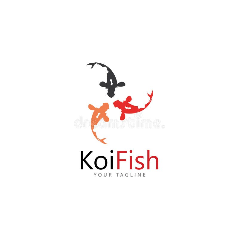 Koi Fish Logo Design Vector Template Stock Vector - Illustration of ...